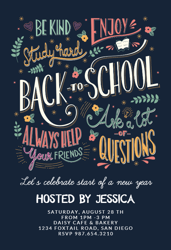 Learning Is a Blast - Back to School Invitation Template (Free ...