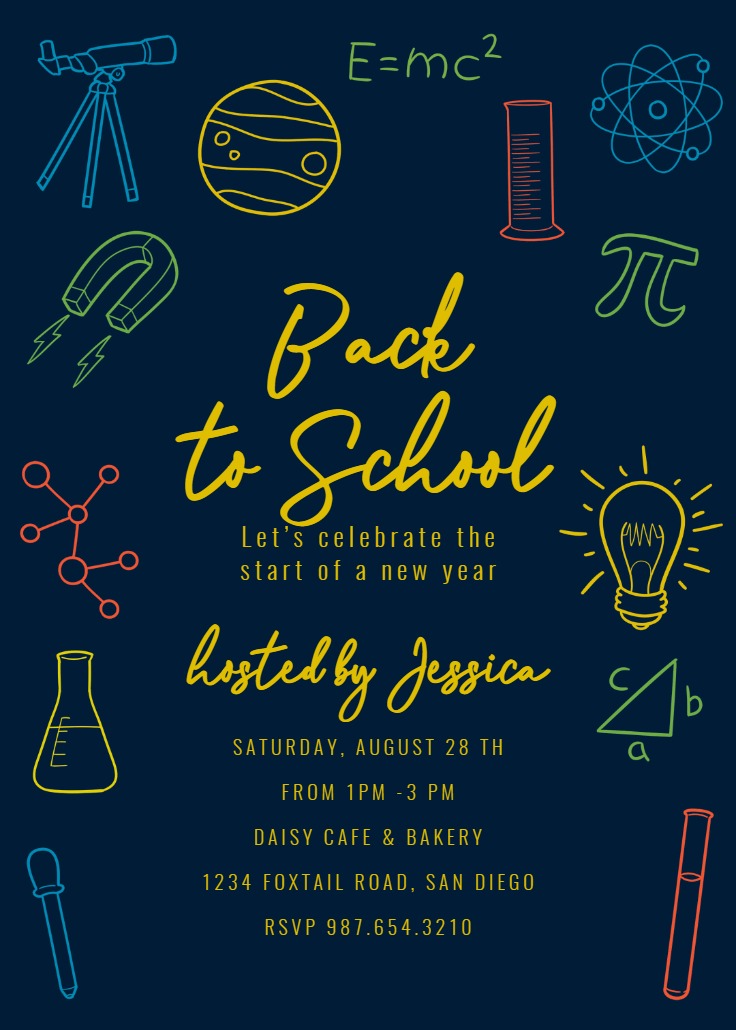 Ready to back - Back to School Invitation Template (Free) | Greetings ...