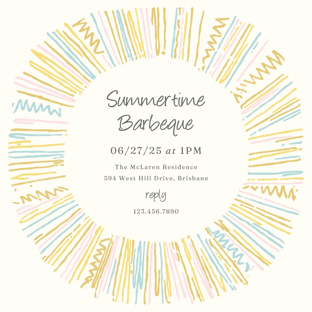 Bouncing Bubbles - BBQ Party Invitation Template (Free) | Greetings Island