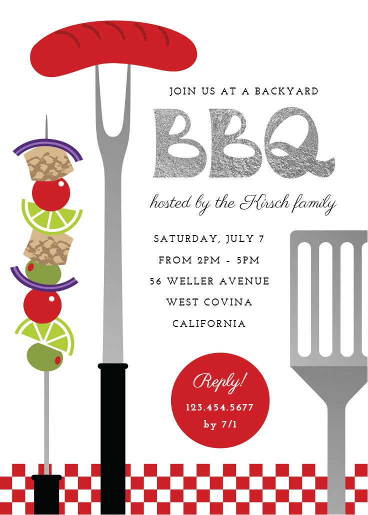 BBQ Cookout - BBQ Party Invitation Template (Free) | Greetings Island