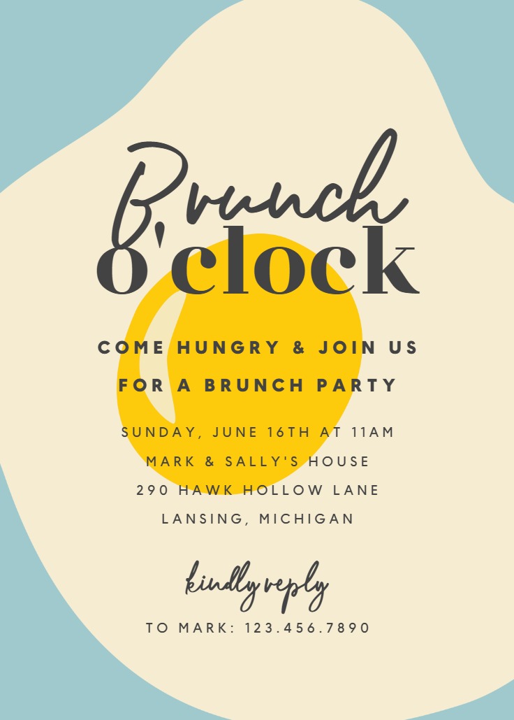 Brunch time - Brunch & Lunch Invitation Template (Free) | Greetings Island