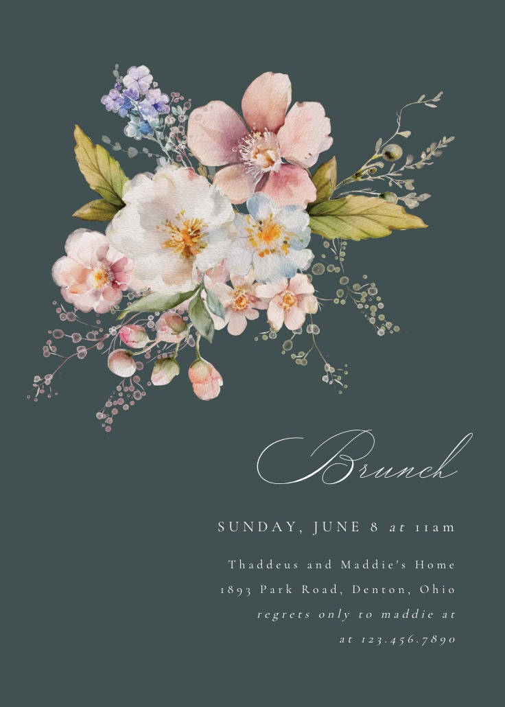 Floral painting - Brunch & Lunch Invitation Template | Greetings Island