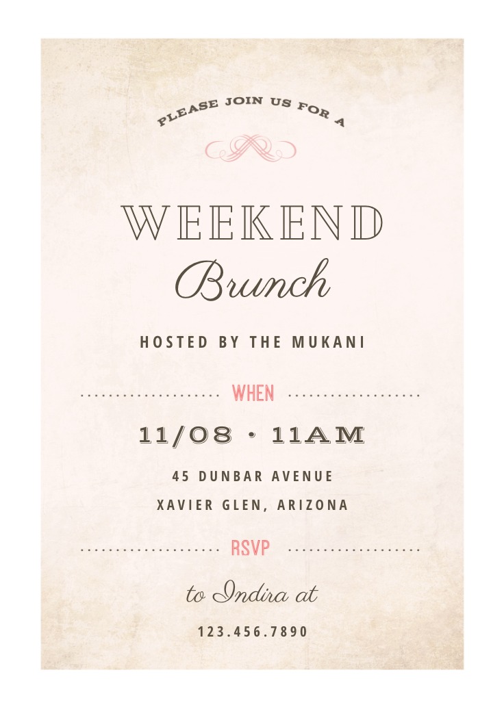 Brunch Is on Me - Brunch & Lunch Invitation Template (Free) | Greetings ...