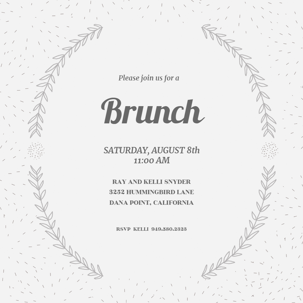 Laurel Semi Frame - Brunch & Lunch Invitation Template (Free ...