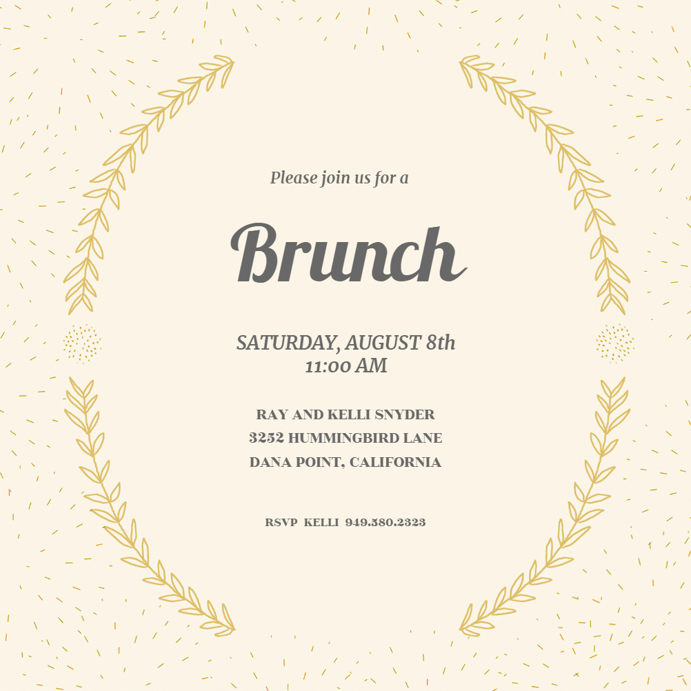 Laurel Semi Frame - Brunch & Lunch Invitation Template (Free ...
