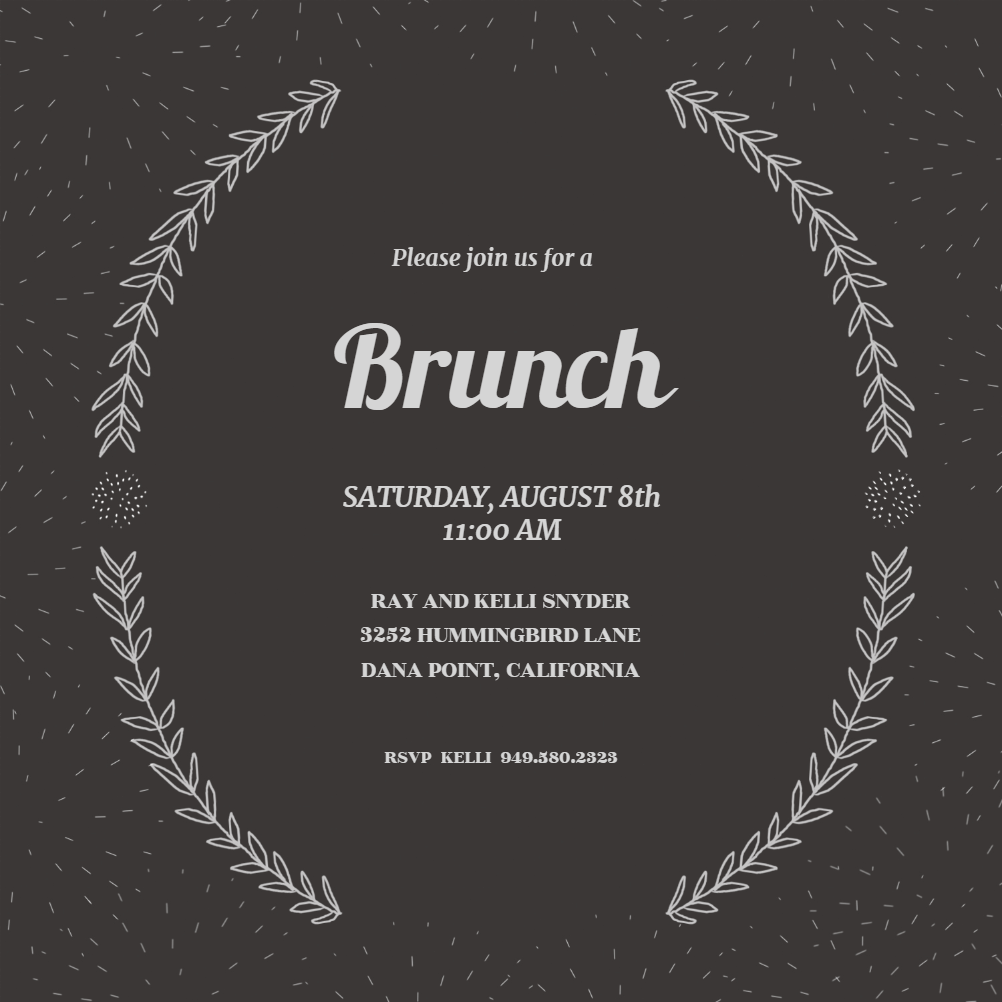 Laurel Semi Frame - Brunch & Lunch Invitation Template (Free ...