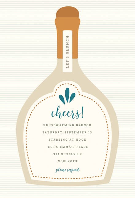 Poppin Bottles - Brunch & Lunch Invitation Template (Free) | Greetings ...