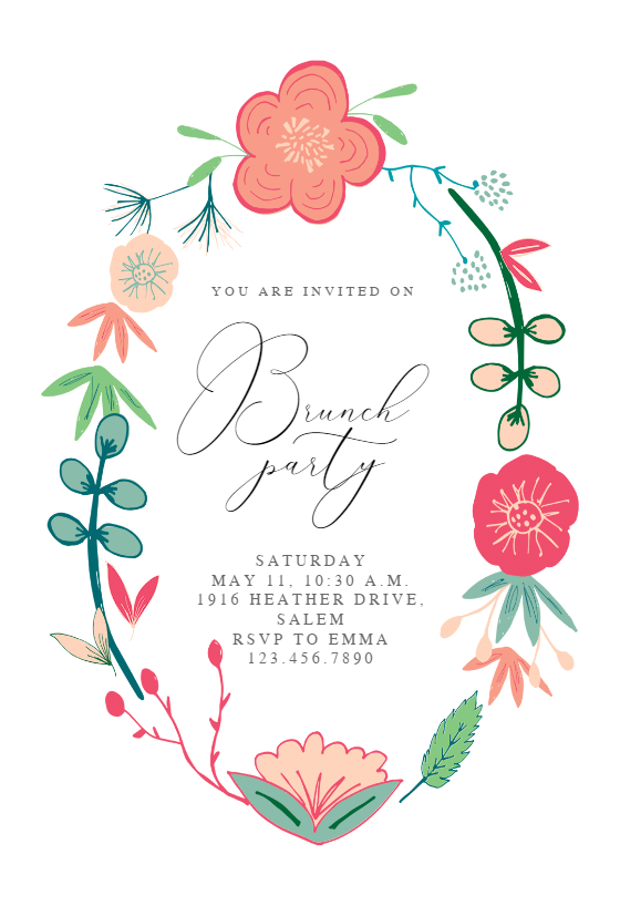Spring Flowers - Party Invitation Template (Free) | Greetings Island
