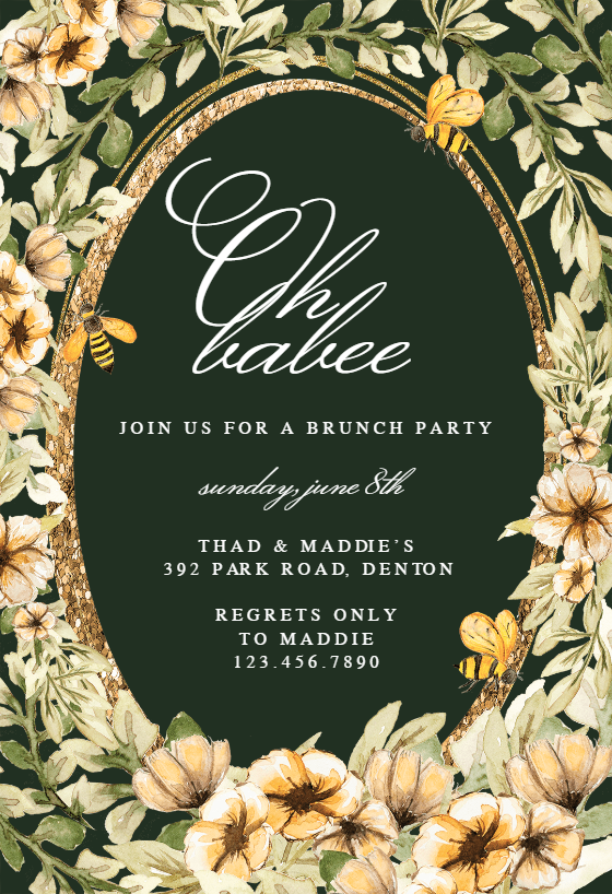 Floral Frame Brunch - Brunch & Lunch Invitation Template (Free ...