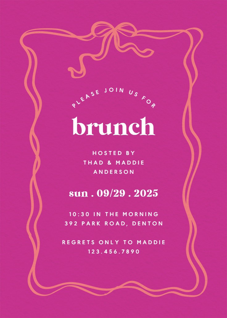 Wavy Border - Brunch & Lunch Invitation Template (Free) | Greetings Island