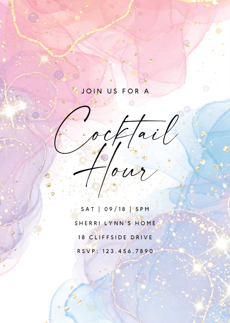 Sparkly night - Cocktail Party Invitation Template | Greetings Island