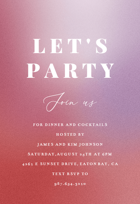 Big Text - Cocktail Party Invitation Template (Free) | Greetings Island