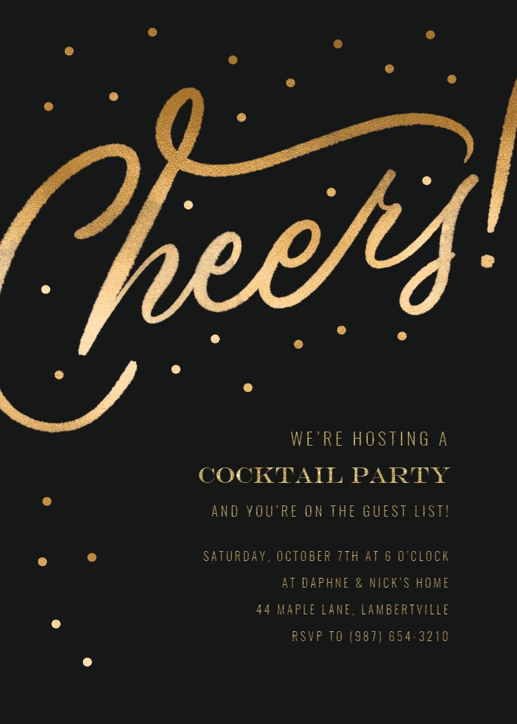 Cheers Cocktail Party - Cocktail Party Invitation Template | Greetings ...