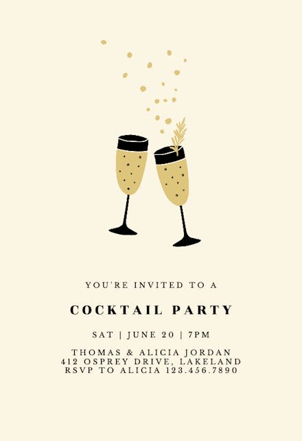 Cheers Let's Celebrate - Cocktail Party Invitation Template (Free ...