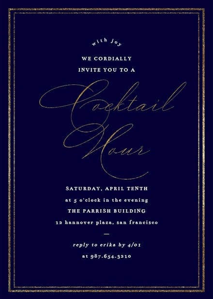 Classy Cocktail - Cocktail Party Invitation Template (Free) | Greetings ...