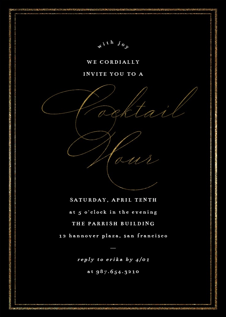 Classy Cocktail - Cocktail Party Invitation Template (Free) | Greetings ...