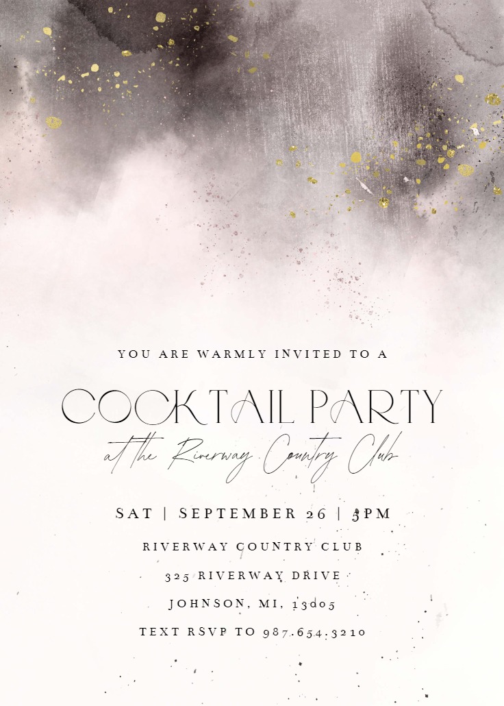 Cold Blush - Cocktail Party Invitation Template | Greetings Island