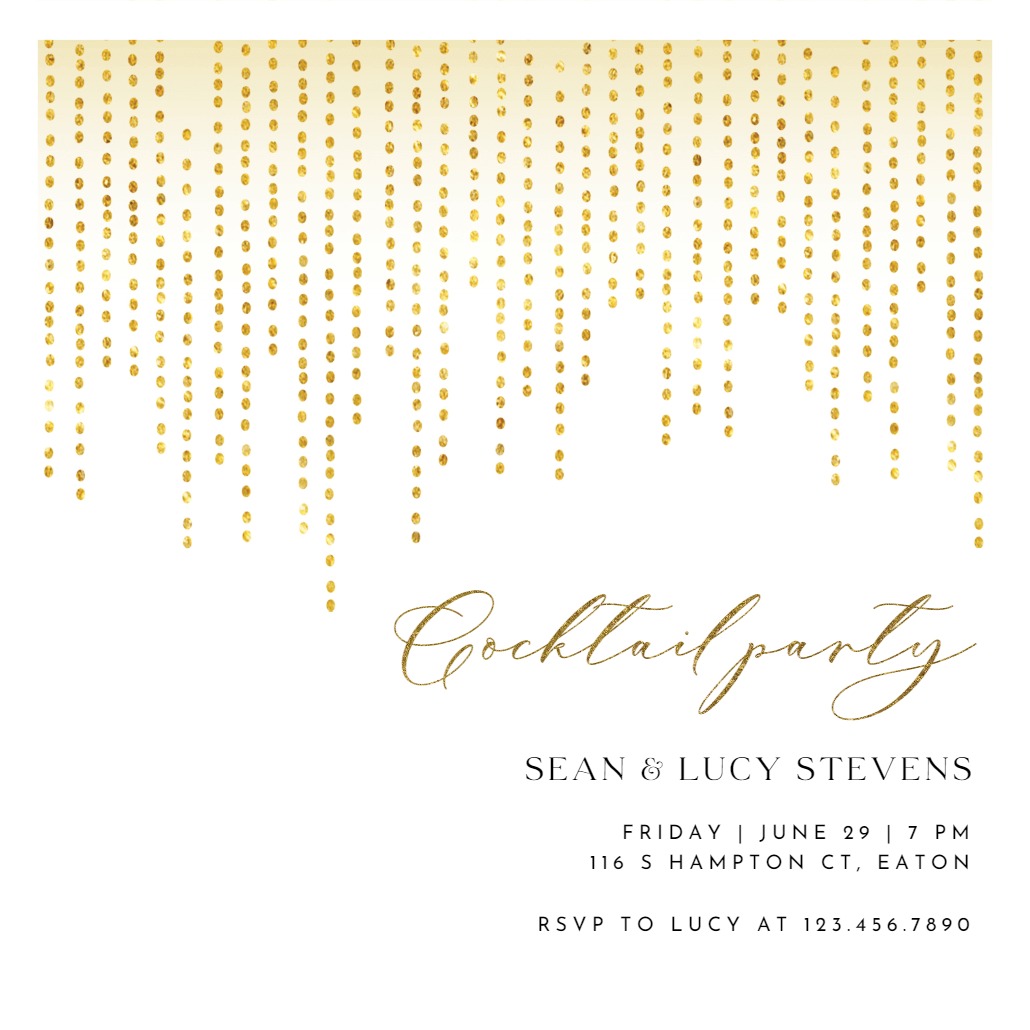 Droplets Curtain - Cocktail Party Invitation Template (Free ...