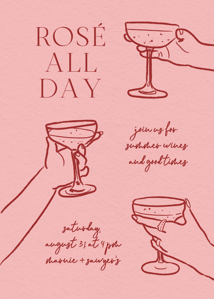 Glass of Rosé - Party Invitation Template | Greetings Island