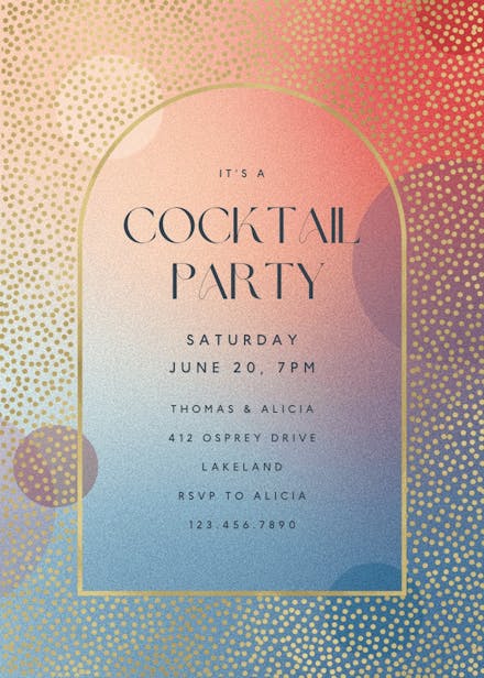 Gradient Arched Window - Cocktail Party Invitation Template (Free ...