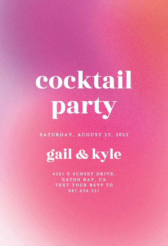 Gradient Celebration - Cocktail Party Invitation Template (Free ...