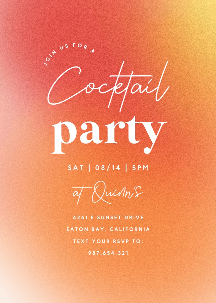 Gradient celebration - Invitación Para Fiesta Cóctel (Gratis ...