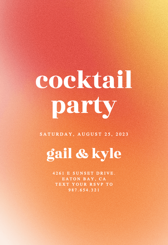Gradient Celebration - Cocktail Party Invitation Template (Free ...