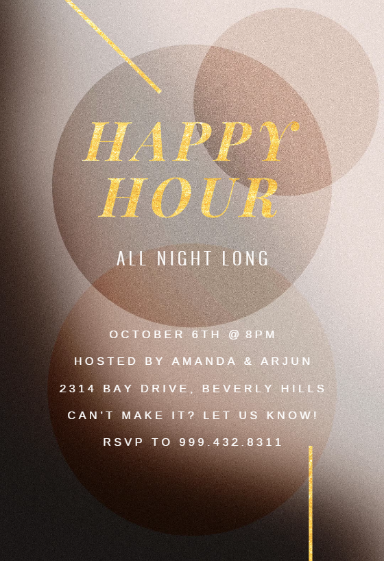Happy Hour - Cocktail Party Invitation Template | Greetings Island