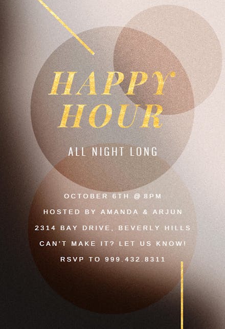 Happy Hour - Cocktail Party Invitation Template | Greetings Island