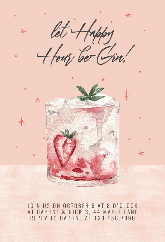 Happy hour at home - Cocktail Party Invitation Template | Greetings Island