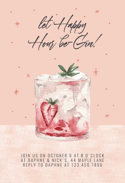 Happy Hour At Home - Cocktail Party Invitation Template (Free ...