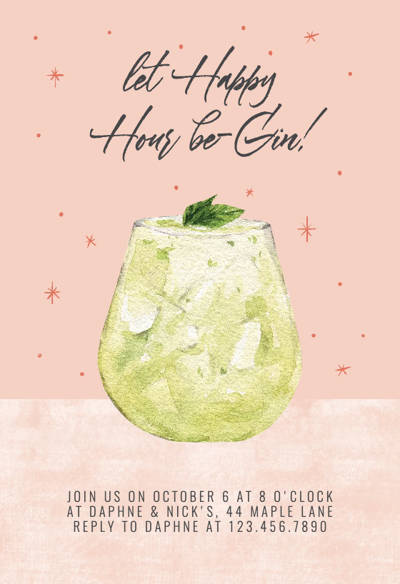 Happy hour at home - Cocktail Party Invitation Template | Greetings Island