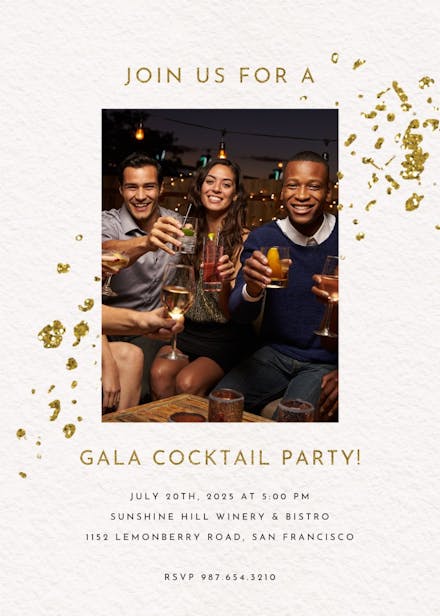 It's A Party - Cocktail Party Invitation Template (Free) | Greetings Island