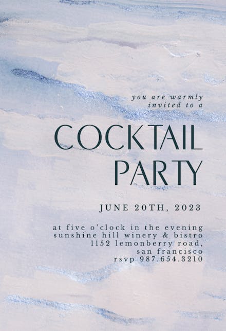 Minimal And Elegant - Cocktail Party Invitation Template (Free ...