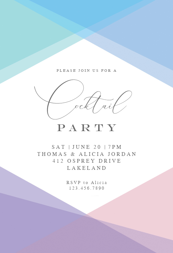 Pastel Pattern - Cocktail Party Invitation Template (Free) | Greetings ...