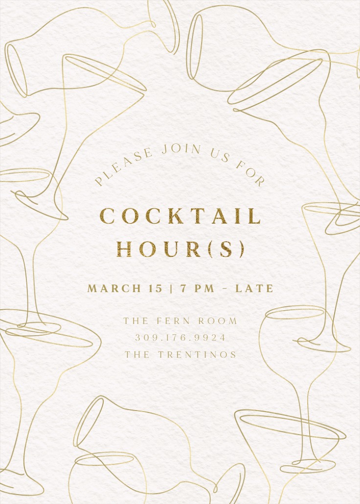 Sketched Glasses Frame - Cocktail Party Invitation Template (Free ...
