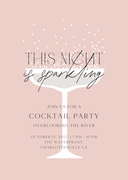 Sparkling Script - Cocktail Party Invitation Template (Free ...