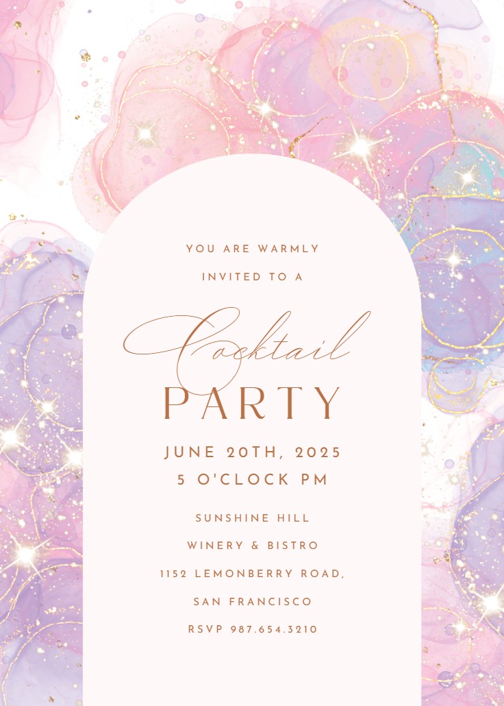 Abstract splatters - Cocktail Party Invitation Template | Greetings Island
