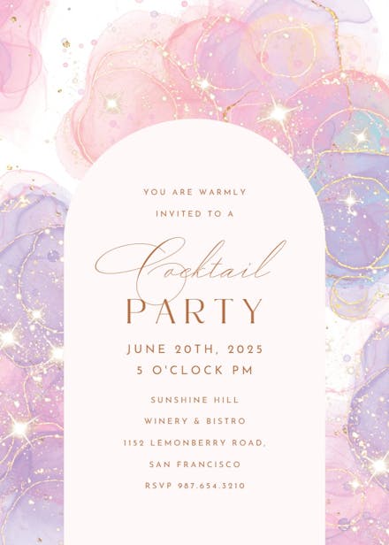 Glitter texture - Cocktail Party Invitation Template | Greetings Island