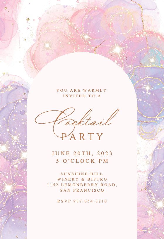 Rainbow Confetti Frame - Cocktail Party Invitation Template (Free ...