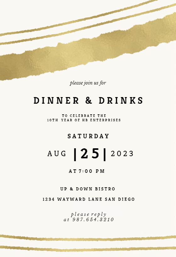 Sprayed Lines - Cocktail Party Invitation Template (Free) | Greetings ...