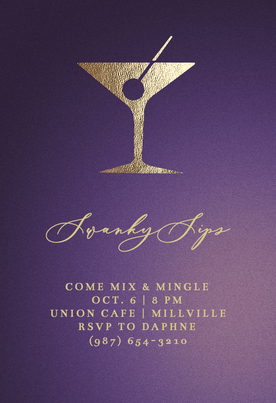 Shiny Stripes Frame - Cocktail Party Invitation Template | Greetings Island