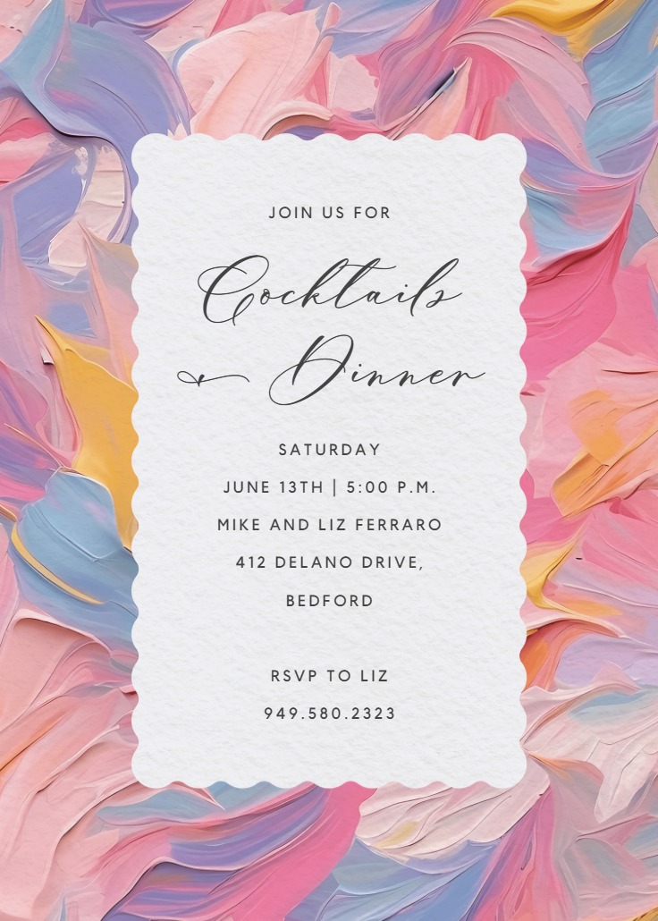 Textured pastel - Cocktail Party Invitation Template | Greetings Island