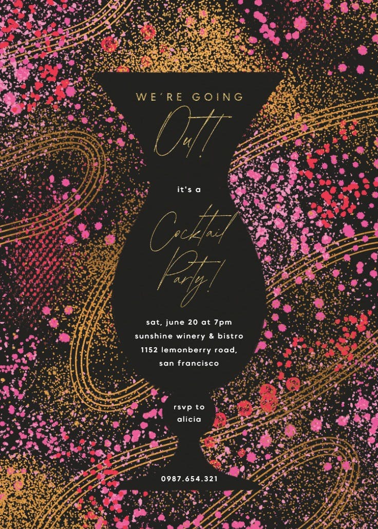 We're going out tonight - Cocktail Party Invitation Template (Free ...
