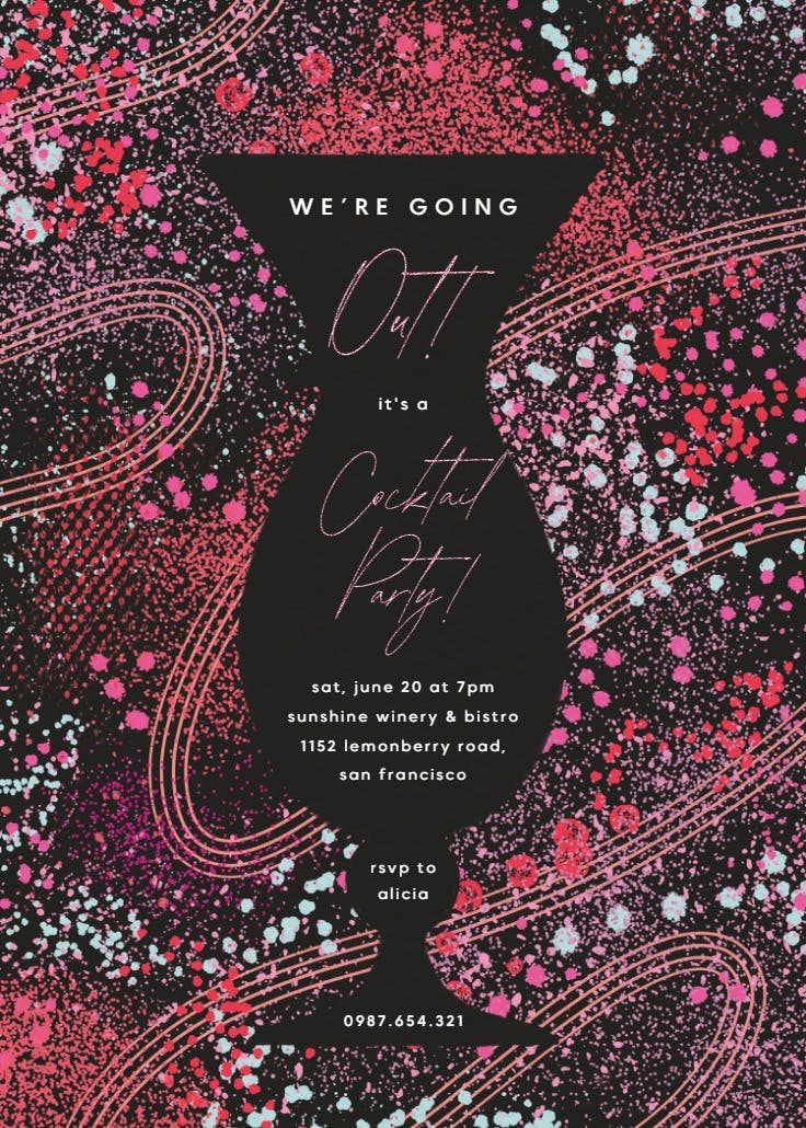 We're going out tonight - Cocktail Party Invitation Template (Free ...