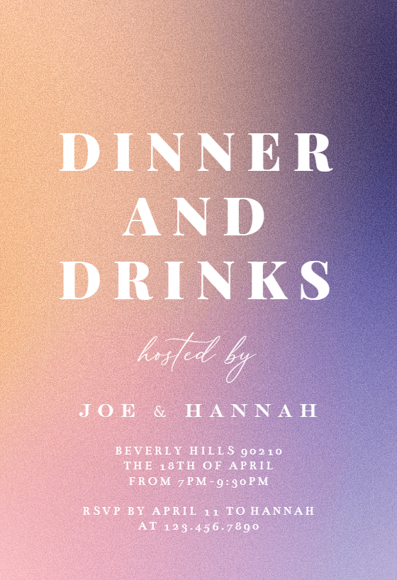 Clean And Classic - Dinner Party Invitation Template (Free) | Greetings ...
