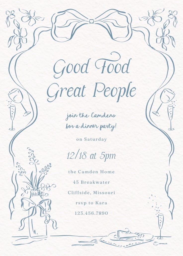 Casual Comforts - Gala Invitation Template (Free) | Greetings Island