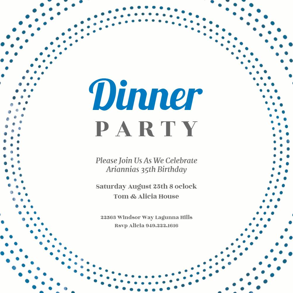 Circling Dots - Dinner Party Invitation Template (Free) | Greetings Island