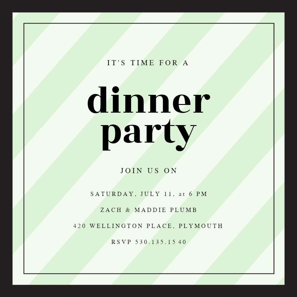 Clean And Classic - Dinner Party Invitation Template (Free) | Greetings ...