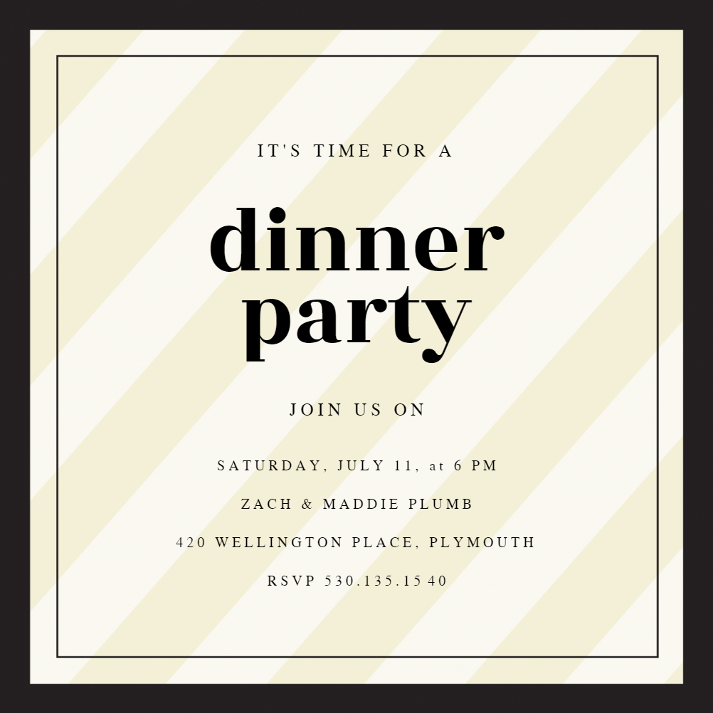 Clean And Classic - Dinner Party Invitation Template (Free) | Greetings ...